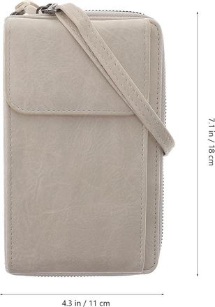 Holibanna Pu Leder Damen Umh&auml;ngetasche mit Handyfach und M&uuml;nzfach Kleine Multifunktionale Crossbody Geldb&ouml;rse f&uuml;r Arbeit und Alltag Beiger Outdoor Aufbewahrungs