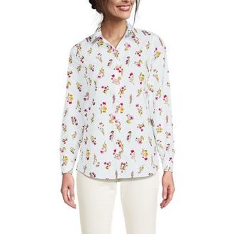 Lands End B&uuml;gelfreie Baumwoll-Bluse, Damen, Gr&ouml;&szlig;e:40 regular, Wei&szlig;, Baumwolle, by Lands End