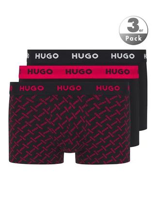 HUGO BOSS Herren Trunks schwarz Baumwolle & Mix Gemustert,unifarben