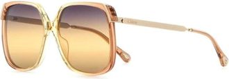 Chlo&eacute; unisex, Accessoires, Jaune, Taille: ONE Size Rectangle Lunettes de soleil