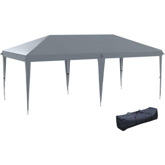 OUTSUNNY Tonnelle de jardin - Acier - 585x295x270cm - Gris clair