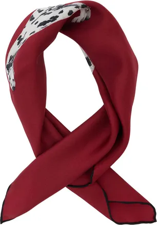 Lauren Ralph Lauren Dog-Motif Mulberry Silk Scarf - Red