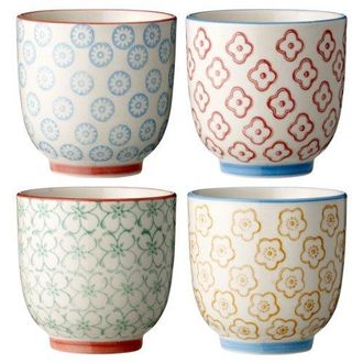 Bloomingville Petites Tasses sans anse Emma, Multicolore, 4 pièces