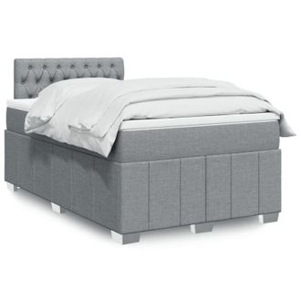 vidaXL Boxspringbett mit Matratze Hellgrau 120x190 cm Stoff Vidaxl