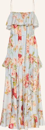 Zimmermann Seidenkleid Roselight Mit Volants blau
