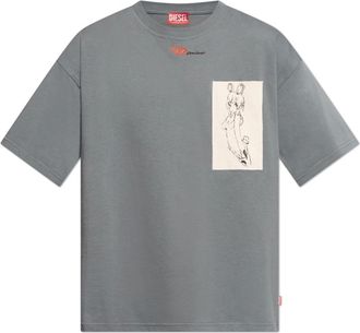 Diesel Homme, Tops, Gris, Taille: XL T-Boxt T-Shirt