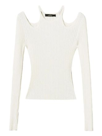 Twin-Set pull côtelé à découpes - Tons neutres