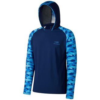 Bassdash Herren UPF 50 Sonnenschutz UV-Schutz Kapuzenpullover Funktion Hoodie Langarm Angeln Shirt Camo