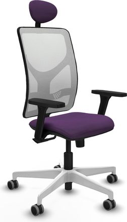 Piqueras y Crespo Violetter Schreibtischstuhl mit 3D-Armen, h&ouml;henverstellbarer Lendenwirbelst&uuml;tze und festem Kopfteil, ausgestattet mit 3-fach verstellbarer R&uuml;ckenlehne