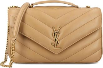 Saint Laurent Mittelgro&szlig;e Loulou Schultertasche - Nude