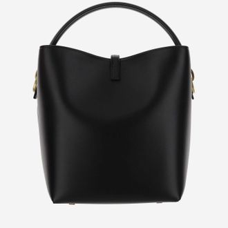 Saint Laurent Womens Glossy Leather Shoulder Bag Black