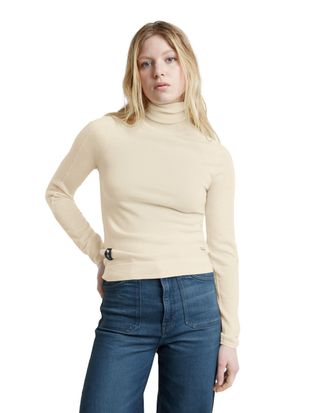G-Star Damen Core Slim Turtle Neck Knitted Sweater Weiß (Chalk D25510-D847-127) XS