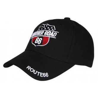 Nyls Cr&eacute;ation Casquette 66 Noire Look Biker Americaine Vintage Mother Road - Taille Unique - Noir