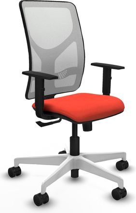 Piqueras y Crespo Schreibtischstuhl in Orange, mit 1D-Armlehnen, h&ouml;henverstellbare Lendenwirbelst&uuml;tze, ausgestattet mit 3 Positionen und Schneideschaum, Wei&szlig;/Dunkeloran