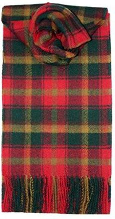 Lochcarron of Scotland Longue écharpe en laine dagneau brossée - Qualité supérieure Disponibles dans différents tartans - Beige - Taille unique