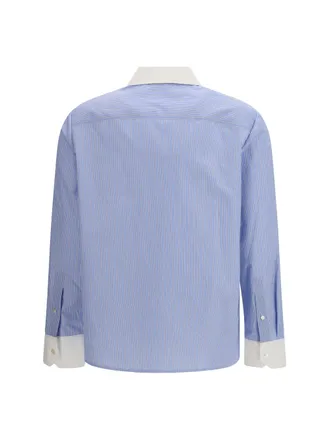 Tory Burch Womens Striped Shirt Blue Stripe Cotton