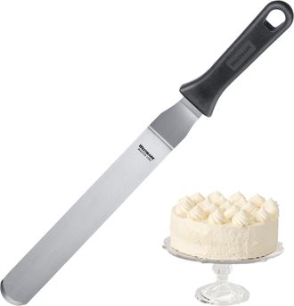 Westmark Profi-Winkelpalette/Konditorenmesser, Gewinkelt, Flexibel, Klingenmaß: 3,5 x 22 cm, Länge: 39,5 cm, Rostfreier Edelstahl/Kunststoff, Master Line, Schw