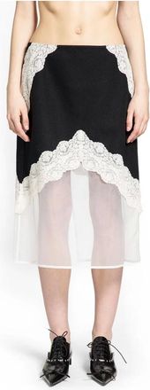 Jil Sander Femme, Jupes, Noir, Taille: 36 FR Wool Canvas Skirt