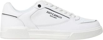Just Cavalli Homme, Chaussures, Blanc, Taille: 39 EU Baskets Basses en Cuir