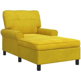 vidaXL Lounge-Liege mit Kissen Gelb 91 x 157 x 91 cm Samt vidaXL