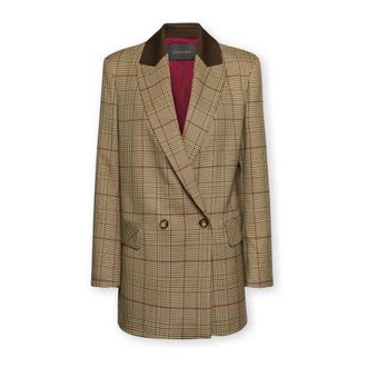 Elena Miro Zweireihiger Prince of Wales Blazer - - Jackets - Damen - Mehrfarbig - 7XL