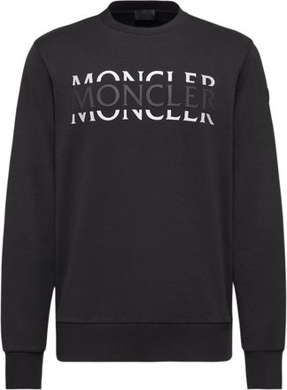 Moncler Moncler Logo Cotton Jersey Long Sleeve T-shirt, Men, Black, Size: 3xl