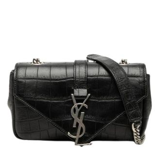 Saint Laurent Pre-owned Embossed Calf Leather Crossbody Bag - - Pre-owned - Damen - Schwarzk - ONE SIZE