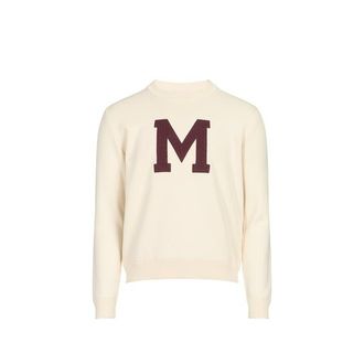 Moncler Pull droit &agrave; logo en coton m&eacute;lang&eacute;