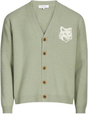 Maison Kitsun&eacute; Cardigan en laine Fox Head