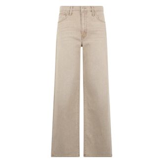 Mother Wide Jeans aus Baumwolle - - Jeans - Damen - Beige - W26
