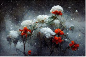 artboxONE Poster 60x40 cm Natur Blumen im Winter - Bild digital christmas christmas time