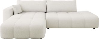 Mirjan24 Ecksofa mit Bettkasten Furyn O Boucle, Eckcouch Couch mit Schlaffunktion, Wohnlandschaft, Bettfunktion, Design L-Form Sofa (Coral 15, Seite: Links)