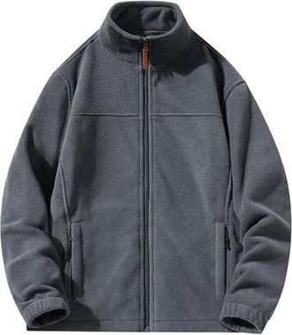 Generic Veste polaire douce zipp&eacute;e pour homme avec poches, manteau dhiver l&eacute;ger et chaud, sweat-shirt d&eacute;contract&eacute;, v&ecirc;tements de travail dext&eacute;rieur, gris, tail