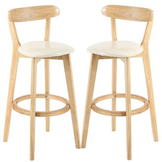 Generic Barhocker mit R&uuml;cken- und Fu&szlig;st&uuml;tze, gepolsterte Barhocker f&uuml;r K&uuml;che und Esszimmer, hohe Barhocker mit Holzrahmen, bis 136 kg belastbar, einfache Mont