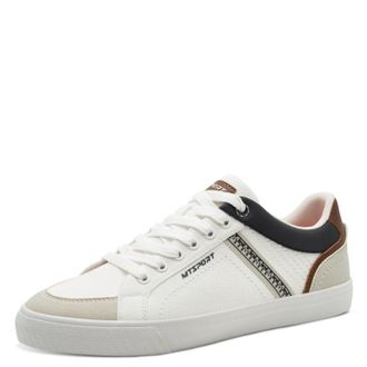 Marco Tozzi Sneaker MARCO TOZZI, Herren, Gr. 41, wei&szlig; kombiniert, Lederimitat, Textil, unifarben mit Farbeins&auml;tzen, Schuhe Sneaker, Freizeitschuh, Halbschuh, Schn