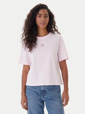 Tommy Jeans T-Shirt Badge DW0DW22202 Rosa Boxy Fit