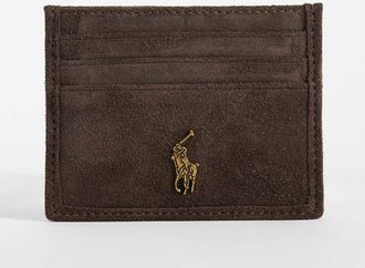 Polo Ralph Lauren porte-cartes petit format &agrave; logo icon en marron