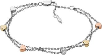 Fossil Armband F&uuml;r Frauen Vintage-Motive, 19 Cm Dreifarbiges Edelstahlarmband, JF02854998