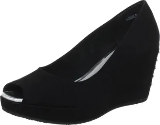 s.Oliver Damen Casual Peep-Toe, Schwarz (Black 1)