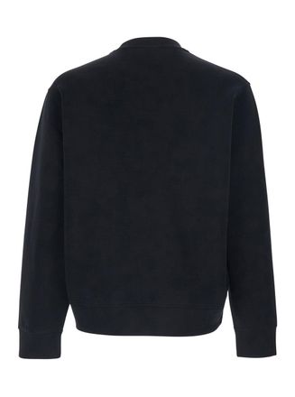 Emporio Armani Mens Crewneck Sweatshirt Black, Cotton Blend Sweatshirts Sweater