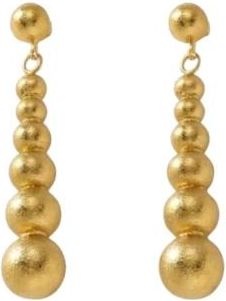 Dansk Copenhagen Solgerd Waterproof 18K Gold Plated Statement Earrings - Sanded Stainless Steel - - Accessories - Damen - Gelb - ONE SIZE