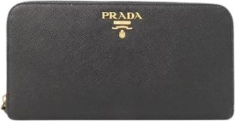 Prada Portefeuille long Saffiano Pre-owned - Femme - Pre-owned - Noir - Taille: ONE Size