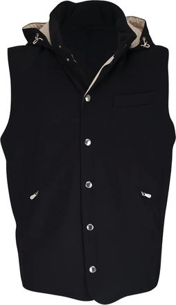 Brunello Cucinelli hooded button vest - Schwarz