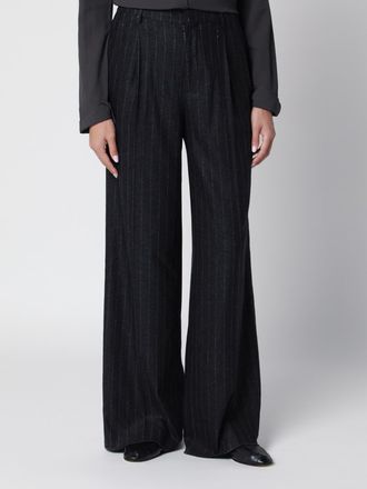 Tagliatore Weit geschnittene Nadelstreifenhose mit hoher Taille