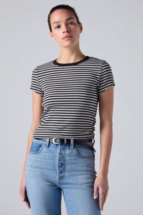 Levi's Baby Tee Essential - Femme - Noir / Bliss Stripe Anthracite Night - XS