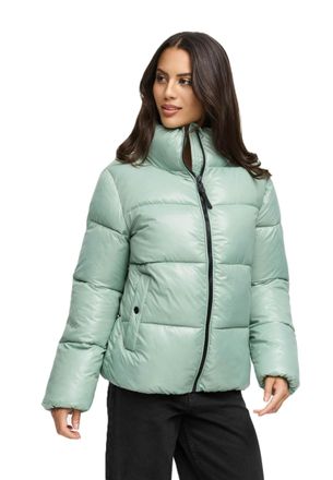Marikoo Damen Winterjacke (S-3XL) - gesteppt, hochschlie&szlig;ender Kragen, leicht - N071 - SmokeyMint Gr&ouml;&szlig;e XXL - Gr.XXL