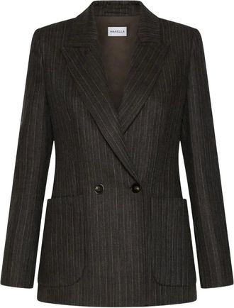 Marella veste croisée à fines rayures - Marron