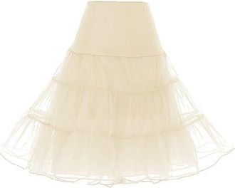 Dresstells Jupon ann&eacute;es 50 Vintage en Tulle Rockabilly Petticoat Longueur 66cm/26,Champagne S