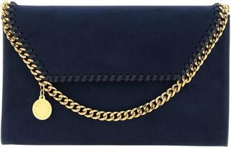 Stella McCartney Umschlag-Clutch mit Goldkette - - Bags - Damen - Blau - ONE SIZE