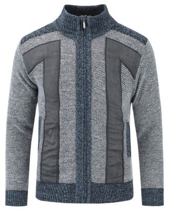 AlltheMen Cardigan Herren Strickjacke mit &auml;rmelflecken Strickjacke Winter
